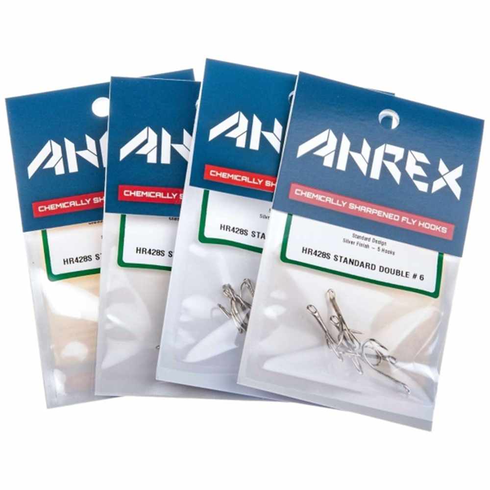Ahrex Hr428S Silver Double #8 Fly Tying Hooks for Fly Tying
